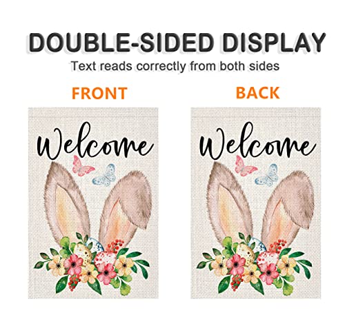 Doncida Seasonal Garden Flags Set of 10 Double Sided Burlap 12x18 Inch Welcome Easter Spring Holidays Garden Flag, Small Yard Flag for Outdoor Decorations