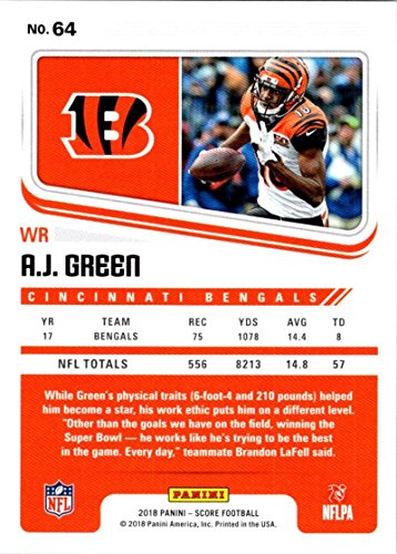 2018 Score #64 A.J. Green Cincinnati Bengals Football Card