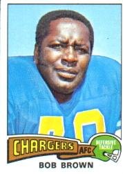 1975 topps football card #448 bob brown excellent