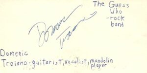 domenic troiano guitarist vocalist guess who rock band signed index card jsa coa