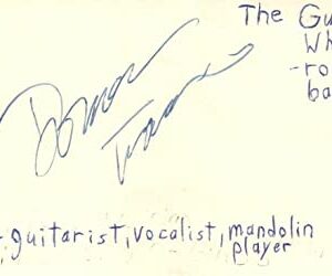 Domenic Troiano Guitarist Vocalist Guess Who Rock Band Signed Index Card JSA COA