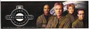 stargate sg-1 bumper sticker black richard dean anderson amanda tapping christopher judge michael shanks