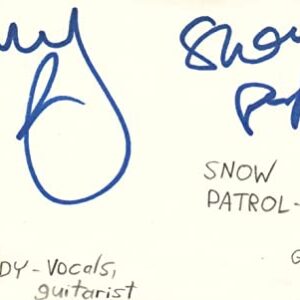 Gary Lightbody Vocals Guitarist Snow Patrol Rock Band Signed Index Card JSA COA