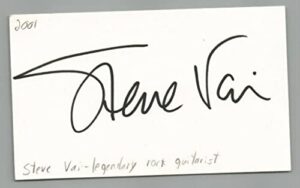 steve vai singer guitar legend rock music signed index card jsa coa