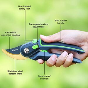 Garden Pruners, Heavy Duty Garden Clippers,Pruning Shears with Adjustable Thumb Lock,Hand Gardening Tools Pruners,Stainless Steel Sharp Gardening Scissors(MJ002)