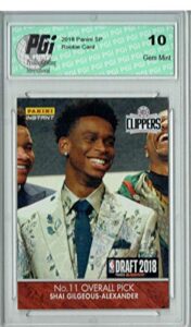 shai gilgeous-alexander 2018 panini instant #dn10 1 of 85 rookie card pgi 10 – basketball slabbed rookie cards