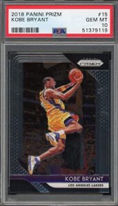 kobe bryant 2018 panini prizm basketball card #15 graded psa 10