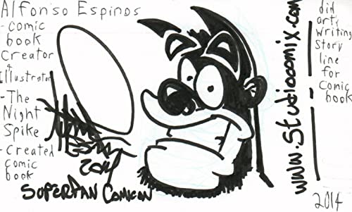 Alfonso Espinos Comic Book Artist Autographed Signed Index Card JSA COA