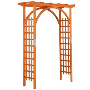 Yaheetech 85in Wooden Garden Trellis Garden Arch Arbor for Climbing Planting Plant Stand in Garden Yard Outdoor, Brown