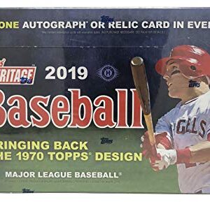 2019 Topps Heritage Baseball Hobby Box (24 Packs/9 Cards: 1 Autograph or Relic)