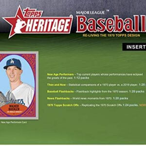 2019 Topps Heritage Baseball Hobby Box (24 Packs/9 Cards: 1 Autograph or Relic)