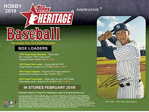 2019 Topps Heritage Baseball Hobby Box (24 Packs/9 Cards: 1 Autograph or Relic)