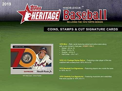 2019 Topps Heritage Baseball Hobby Box (24 Packs/9 Cards: 1 Autograph or Relic)