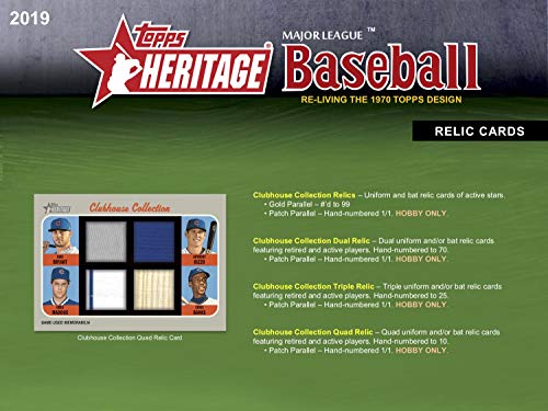 2019 Topps Heritage Baseball Hobby Box (24 Packs/9 Cards: 1 Autograph or Relic)