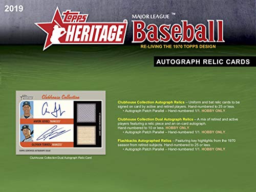 2019 Topps Heritage Baseball Hobby Box (24 Packs/9 Cards: 1 Autograph or Relic)