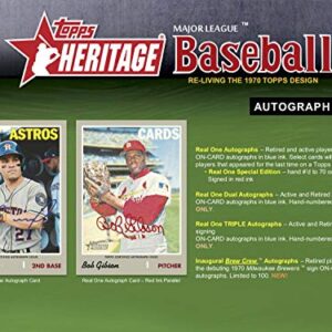 2019 Topps Heritage Baseball Hobby Box (24 Packs/9 Cards: 1 Autograph or Relic)