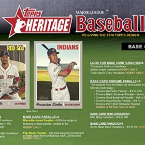 2019 Topps Heritage Baseball Hobby Box (24 Packs/9 Cards: 1 Autograph or Relic)