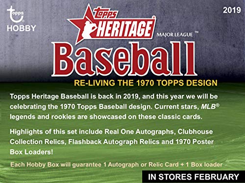 2019 Topps Heritage Baseball Hobby Box (24 Packs/9 Cards: 1 Autograph or Relic)