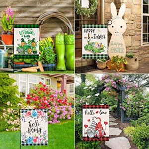 Seasonal Garden Flags Set Set of 12 Double Sided 12x18 Inch 4th of July Garden Flags Holiday Yard Flags, Summer Welcome Garden Flags Small Yard Flags for All Seasonal for Outside Home Decorations