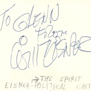 Will Eisner Spirit Political Cartoonist Autographed Signed Index Card JSA COA