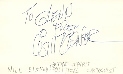 Will Eisner Spirit Political Cartoonist Autographed Signed Index Card JSA COA