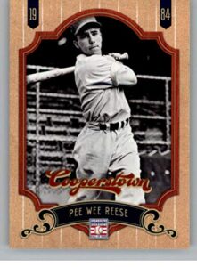 2012 panini cooperstown hof #140 pee wee reese dodgers (hall of fame member) mlb baseball card nm-mt