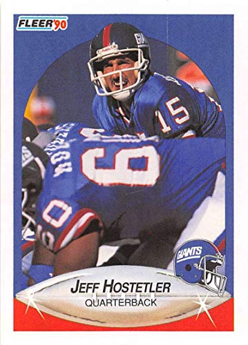 1990 Fleer Football #67 Jeff Hostetler RC Rookie Card New York Giants Official NFL Trading Card From Fleer