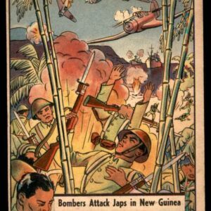 1941 War Gum # 60 Bombers Attack Japanese In New Guinea (Card) GOOD