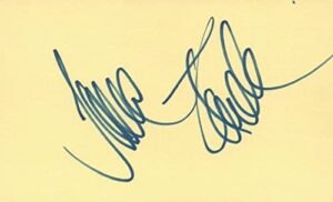 jane fonda actress tv movie autographed signed index card jsa coa