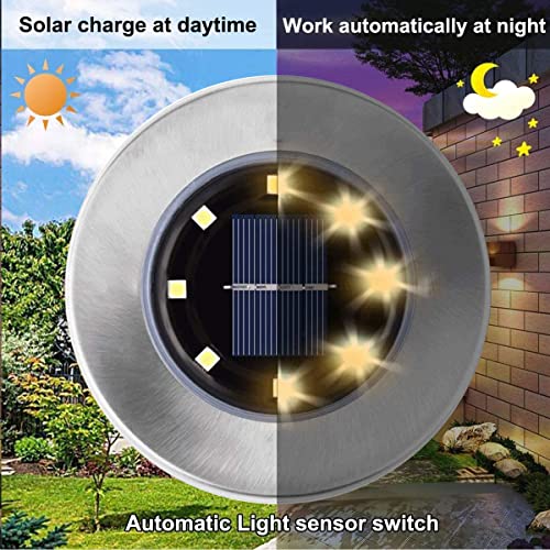 Rayolon Solar Ground Lights, Waterproof Solar Garden Lights, Upgraded Outdoor Garden Waterproof Bright in-Ground Lights, Landscape Lights for Pathway,Yard,Deck,Lawn,Patio,Walkway (12 Pack Warm Light)