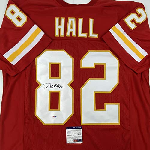 Autographed/Signed Dante Hall Kansas City Red Football Jersey PSA/DNA COA