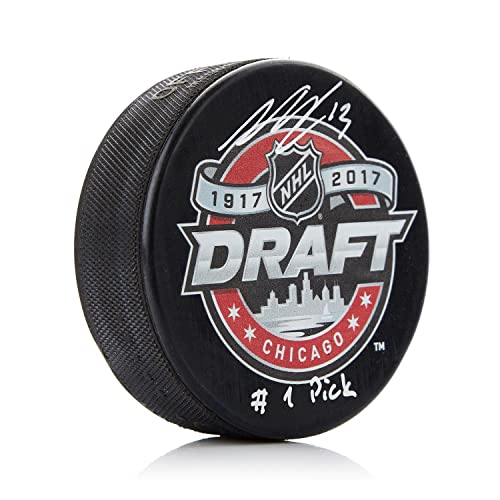 Nico Hischier Signed 2017 NHL Draft 1st Pick Puck - Autographed NHL Pucks