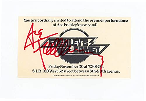 Ace Frehley Kiss Signed Autographed Frehley's Comet Premier Show Vintage Ticket Pass 'GA' Certified Authentic COA