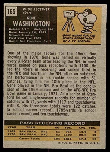 1971 Topps # 165 Gene Washington San Francisco 49ers (Football Card) VG 49ers Stanford