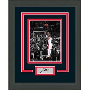 framed damian lillard facsimile laser engraved signature auto portland trail blazers 14×17 basketball photo