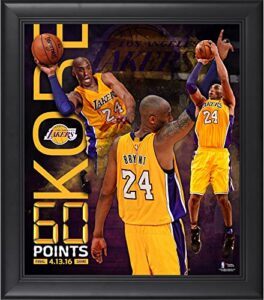 kobe bryant los angeles lakers framed 15″ x 17″ 60 point finale collage – nba player plaques and collages