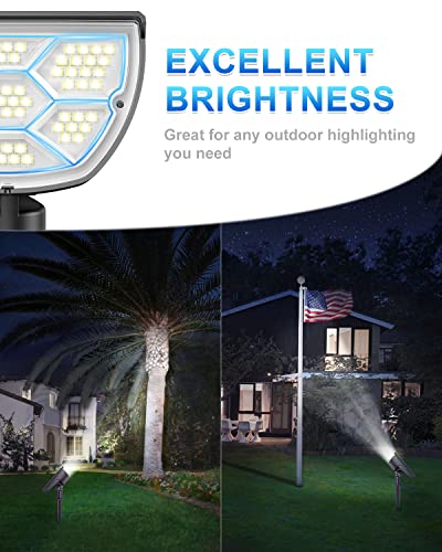 JIORRIO Solar Landscape Spotlights, [10 Pack/3 Modes] 2-in-1 Solar Landscaping Spotlights, IP67 Waterproof Solar Spotlights Outdoor Wall Lights for Garden Yard Patio Pool Tree Decoration (Cool White)