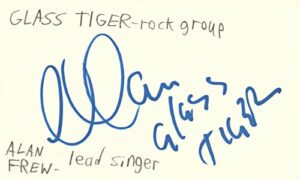 alan frew lead singer glass tiger rock band music signed index card jsa coa