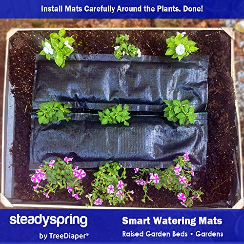 Smart Watering Mat for Raised Garden Beds 30-Day Irrigation Refills with Rain for Gardens, Tomato Plants, Flowers (2-Pack)