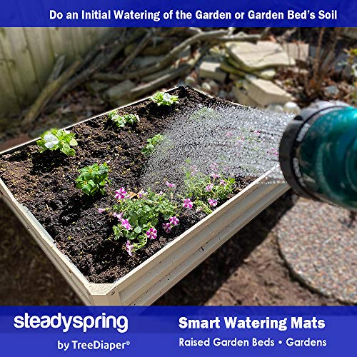 Smart Watering Mat for Raised Garden Beds 30-Day Irrigation Refills with Rain for Gardens, Tomato Plants, Flowers (2-Pack)