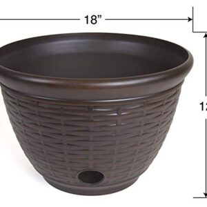 Liberty Garden Products Liberty 1920 High Density Resin Wicker Design Garden Hose Pot, Bronze