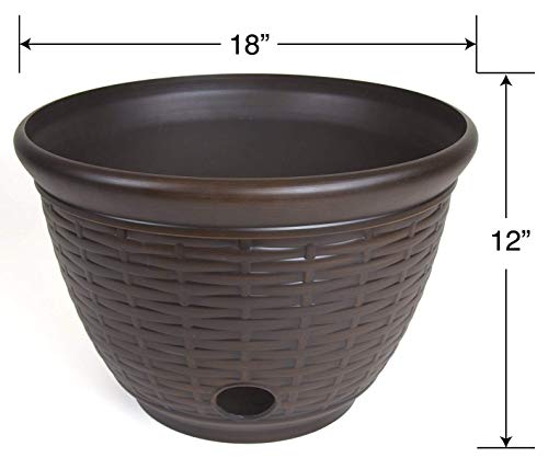 Liberty Garden Products Liberty 1920 High Density Resin Wicker Design Garden Hose Pot, Bronze