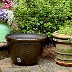 Liberty Garden Products Liberty 1920 High Density Resin Wicker Design Garden Hose Pot, Bronze