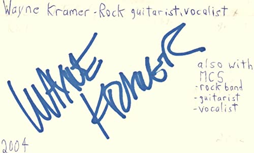 Wayne Kramer Guitarist Vocalist MC5 Rock Band Music Signed Index Card JSA COA