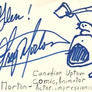 Greg Morton Comic Book Artist Cartoonist Autographed Signed Index Card JSA COA