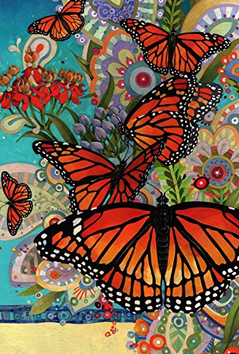 Toland Home Garden 1010777 Monarch Madness Butterfly Flag 28x40 Inch Double Sided Butterfly Garden Flag for Outdoor House Spring Flag Yard Decoration