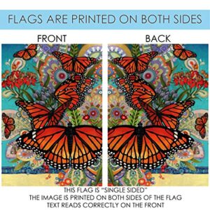 Toland Home Garden 1010777 Monarch Madness Butterfly Flag 28x40 Inch Double Sided Butterfly Garden Flag for Outdoor House Spring Flag Yard Decoration