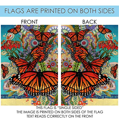 Toland Home Garden 1010777 Monarch Madness Butterfly Flag 28x40 Inch Double Sided Butterfly Garden Flag for Outdoor House Spring Flag Yard Decoration