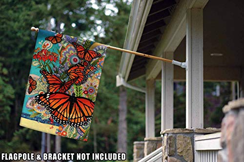 Toland Home Garden 1010777 Monarch Madness Butterfly Flag 28x40 Inch Double Sided Butterfly Garden Flag for Outdoor House Spring Flag Yard Decoration