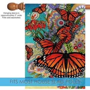 Toland Home Garden 1010777 Monarch Madness Butterfly Flag 28x40 Inch Double Sided Butterfly Garden Flag for Outdoor House Spring Flag Yard Decoration